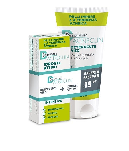 Dermovitamina Acneclin Idrogel Attivo + Detergente Viso – Farmae - Para ...