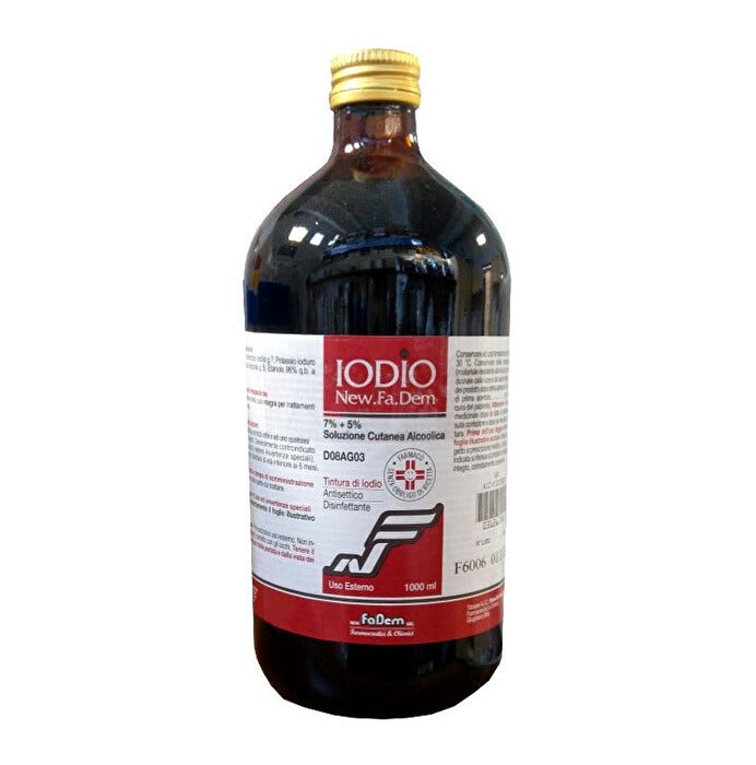 Iodio Soluzione Alcoolica Cutanea I 7%/5% da 1000ml – Farmae - Para ...