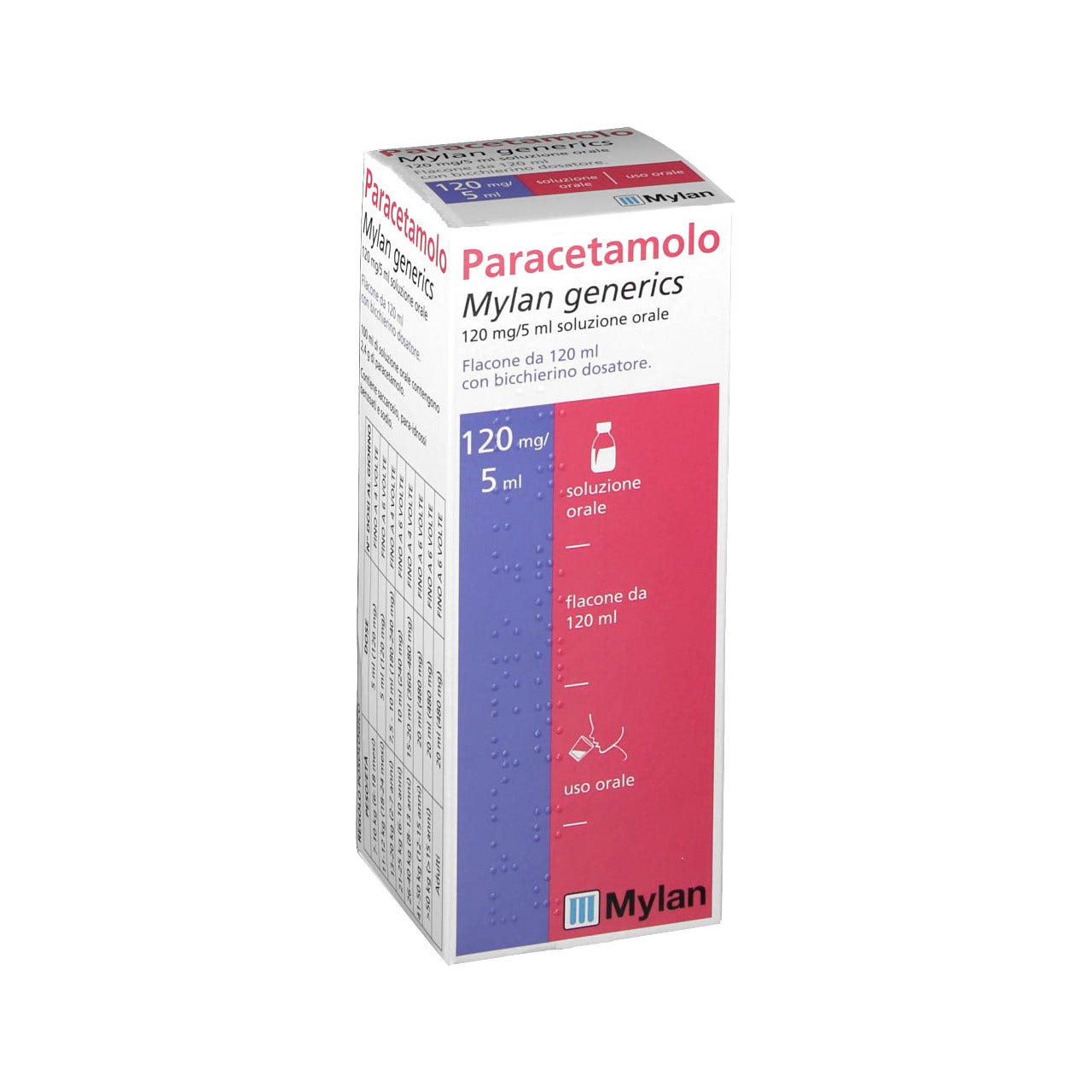 Paracetamolo Mylan 120mg/5ml Soluzione Orale 120ml – Farmae - Para ...